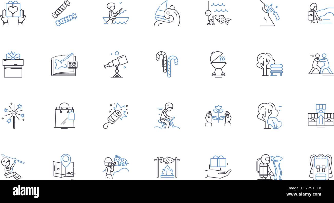 Concentrated Thought Line Icons Collection Focus Meditation Clarity Intensity Reflection