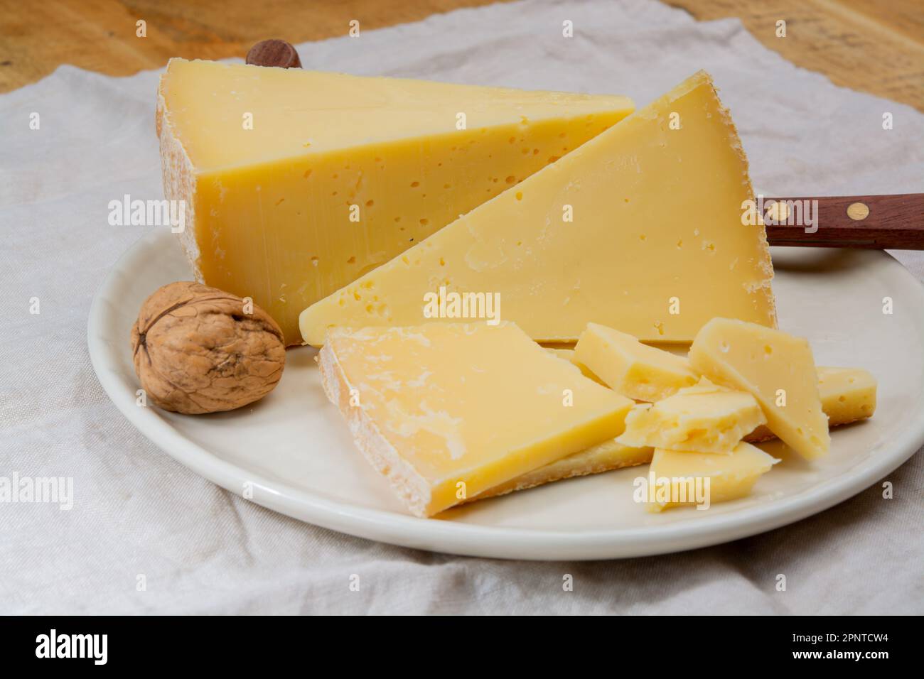 Swiss cheese collection, gruyere cheese made from unpasteurized cow's ...