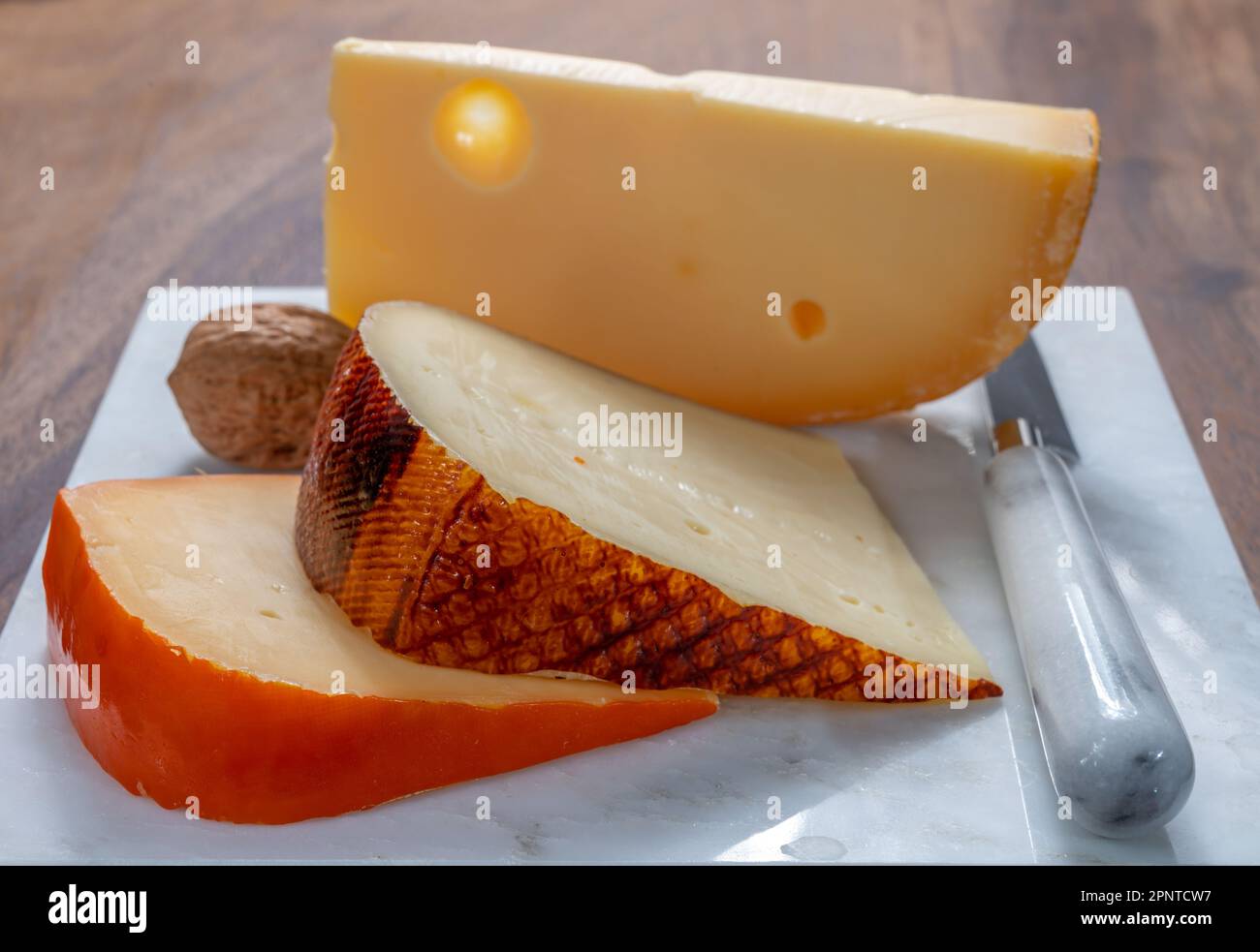 Cheese collection, tasty Belgian abbey cheeses made with brown trappist ...