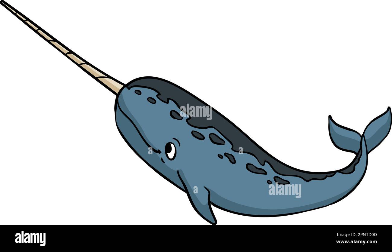Narwhal Cartoon Colored Clipart Illustration Stock Vector Image & Art ...