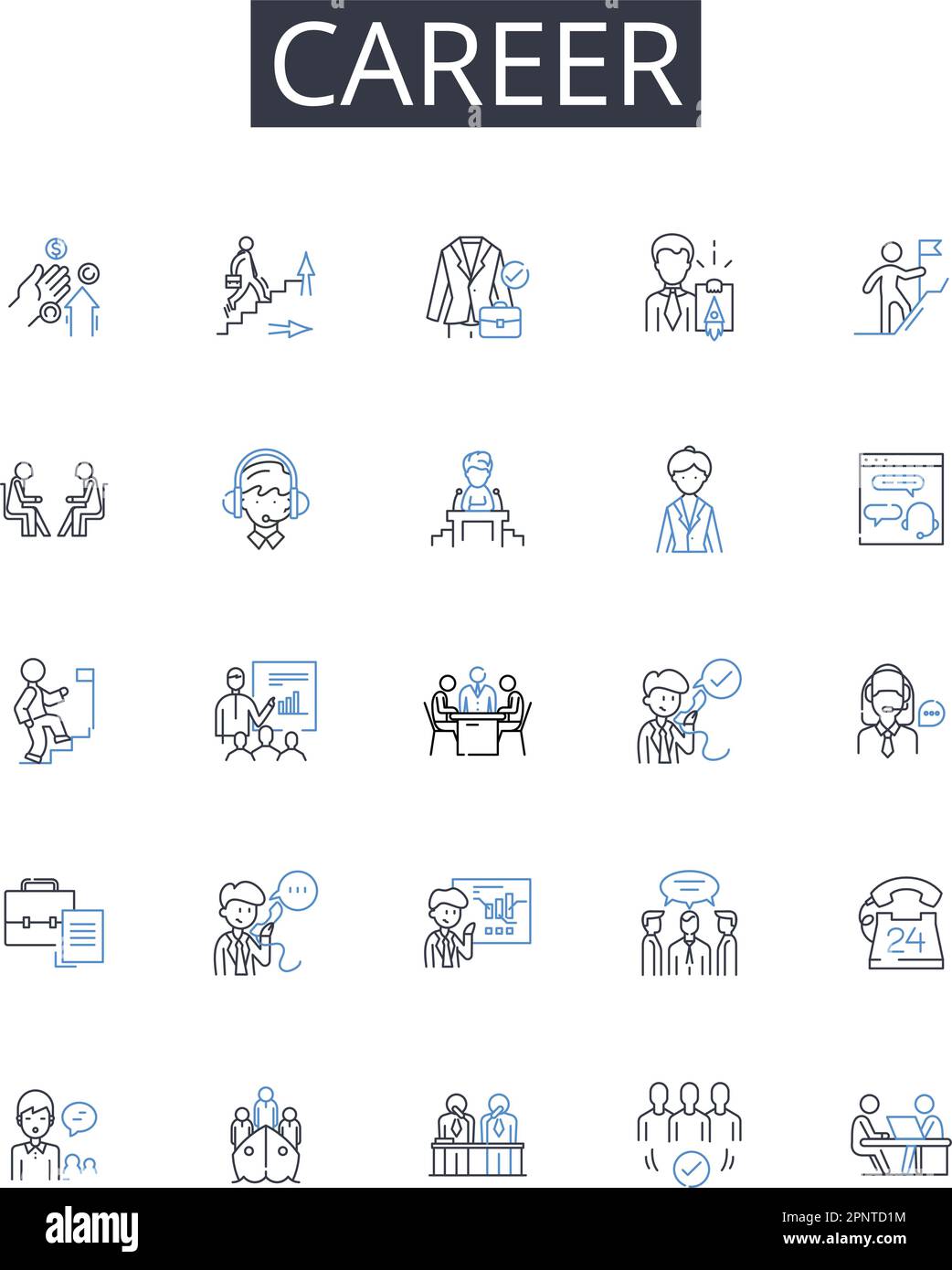 Career line icons collection. Job, Profession, Employment, Occupation ...