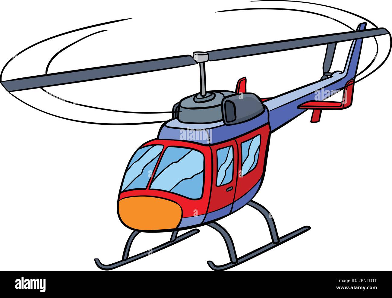 Helicopter Cartoon Colored Clipart Illustration Stock Vector Image ...