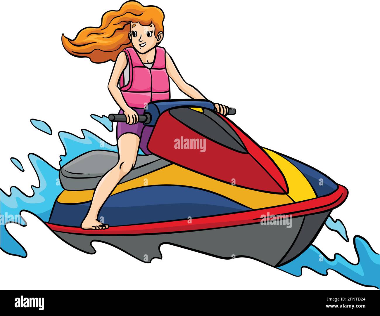 Jet Ski Cartoon Colored Clipart Illustration Stock Vector Image & Art ...