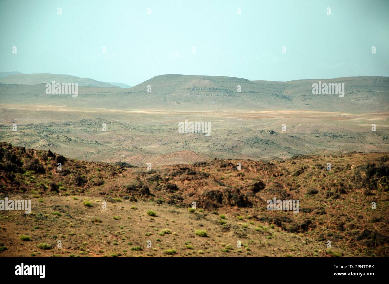 Desert landscapes in Morocco, desolate lands with paths that lead to ...
