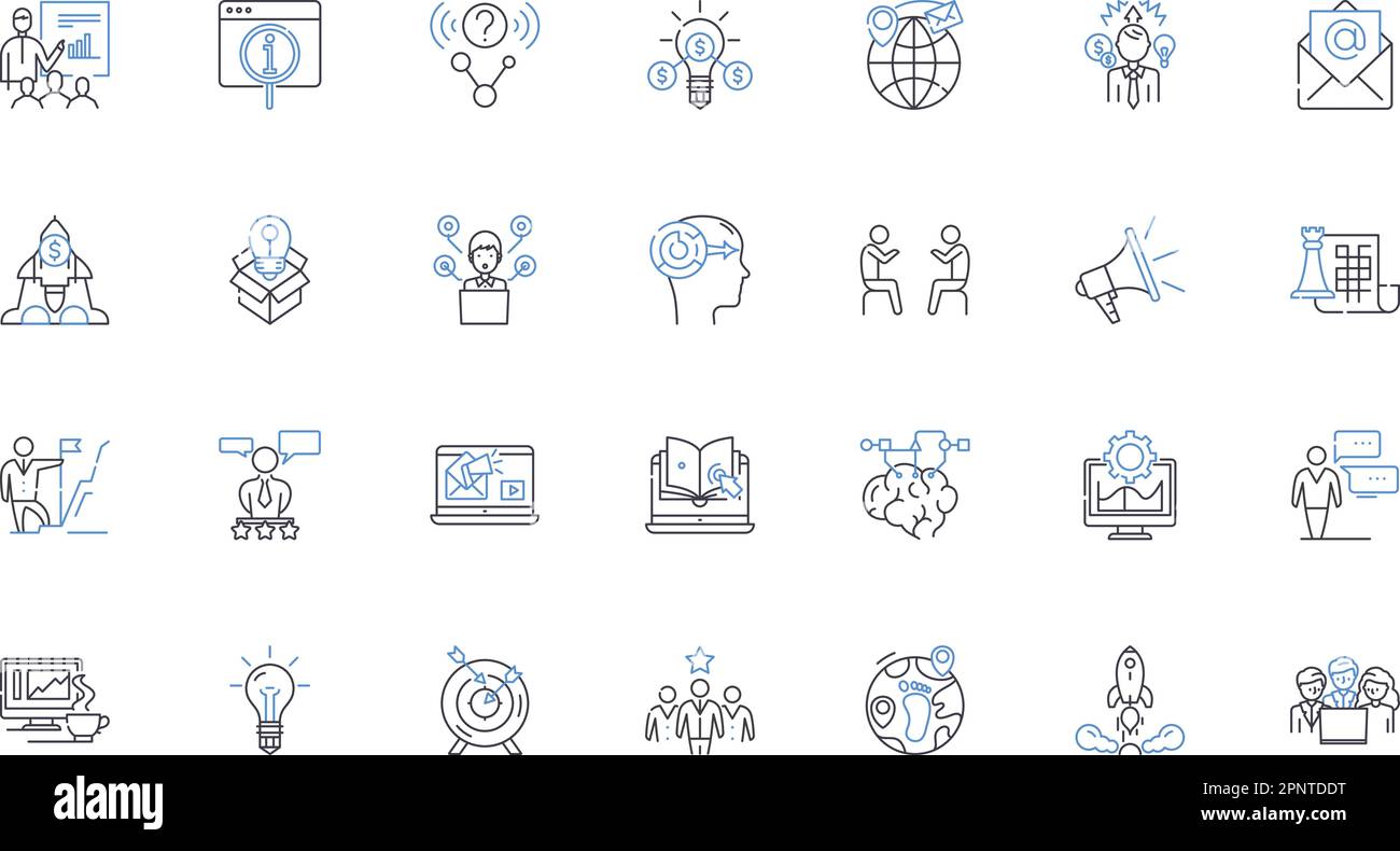 Educational vision line icons collection. Innovation, Empowerment ...