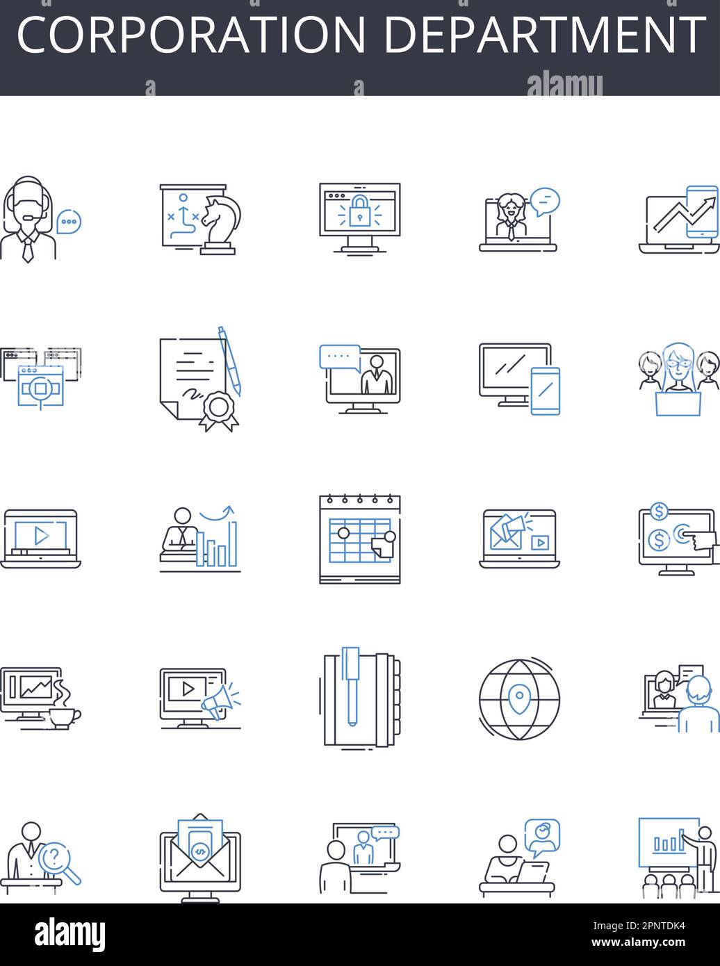 Corporation department line icons collection. Profit, Revenue, Wealth ...