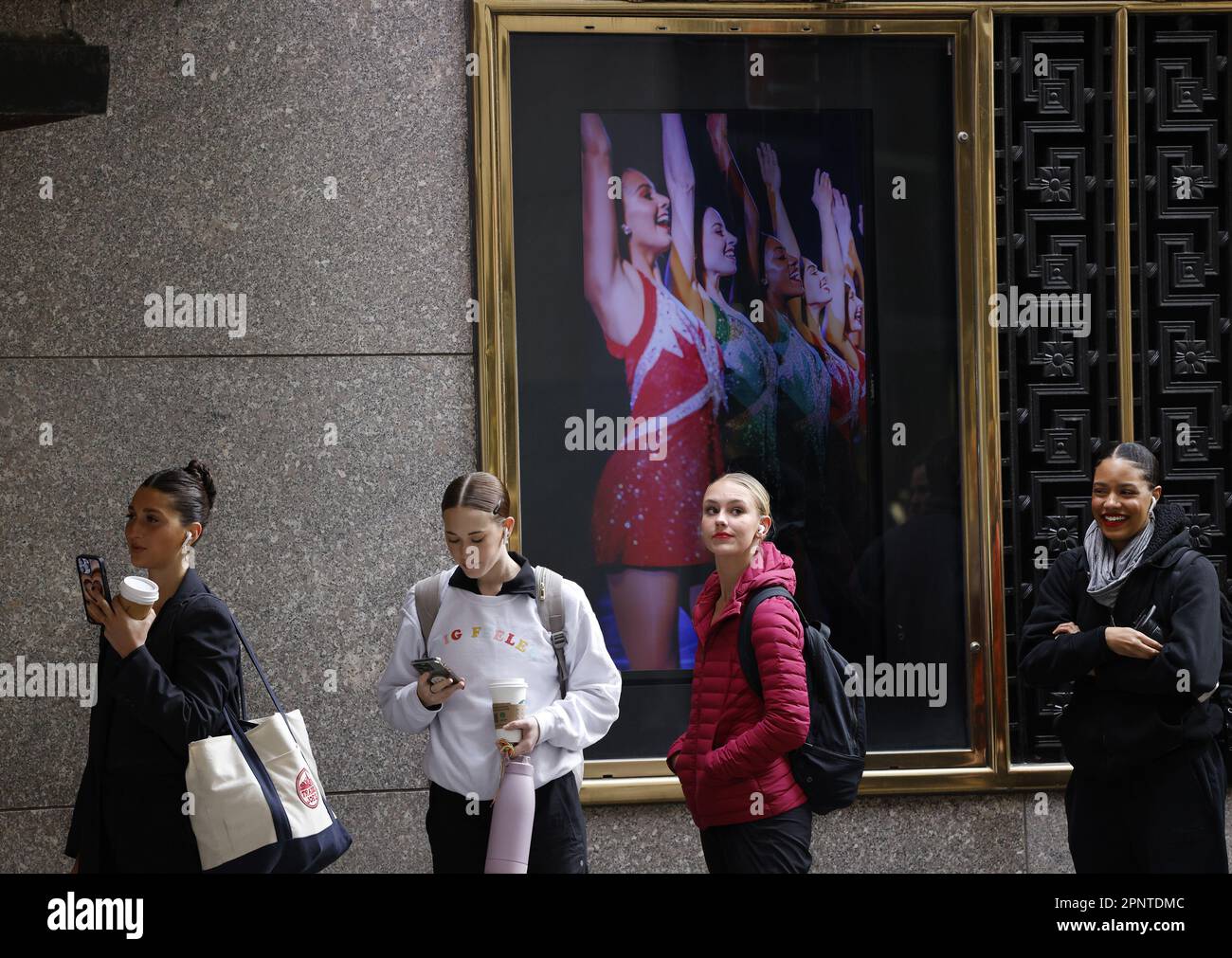 New York, United States. 20th Apr, 2023. Dancers wait in line outside ...