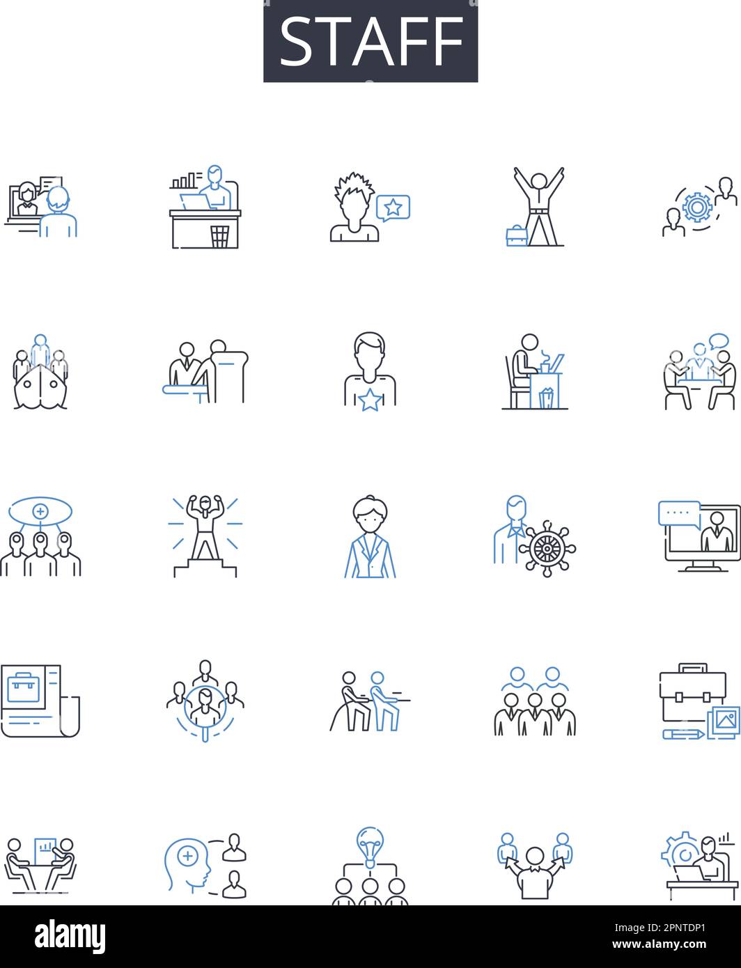 Staff line icons collection. Personnel, Employees, Workers, Team ...