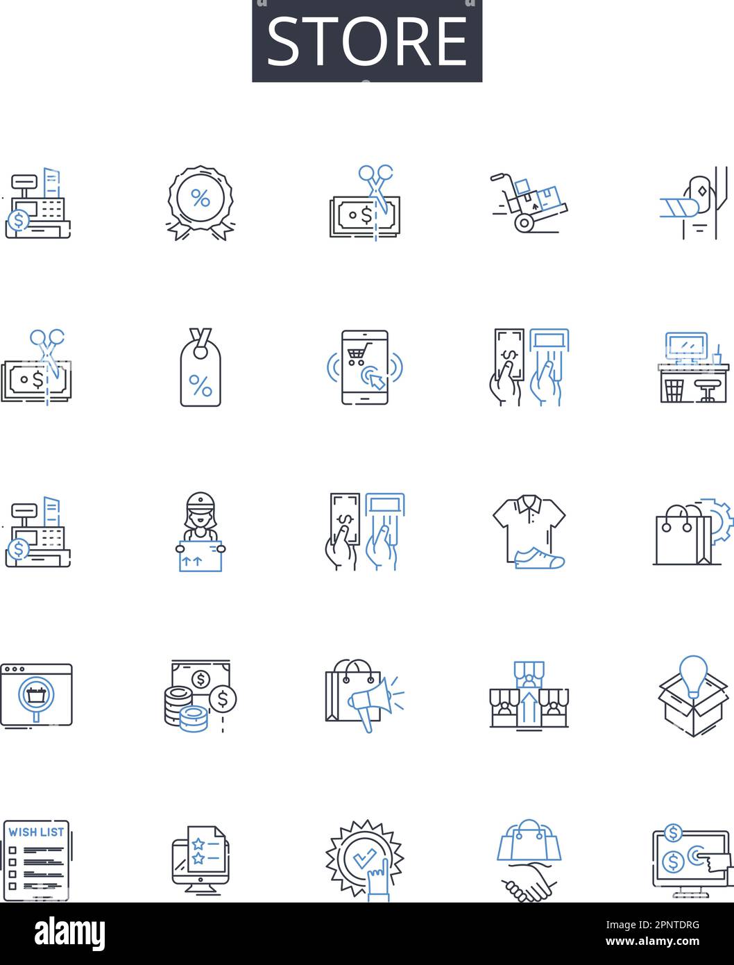 Store line icons collection. Shop, Boutique, Market, Emporium, Outlet ...