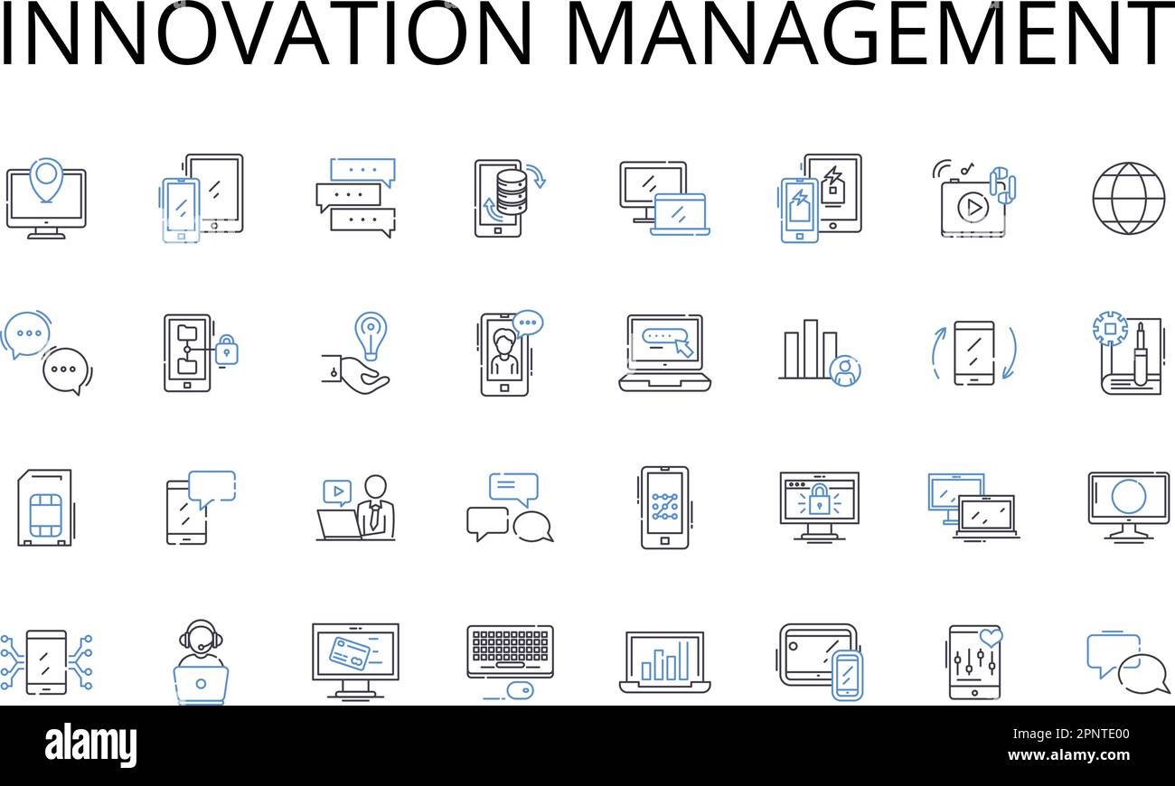 Innovation management line icons collection. Change management, Risk ...