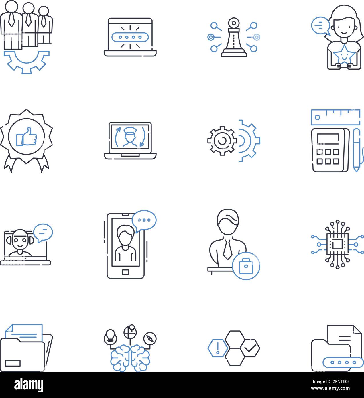 Joint venture line icons collection. Partnership, Collaboration ...