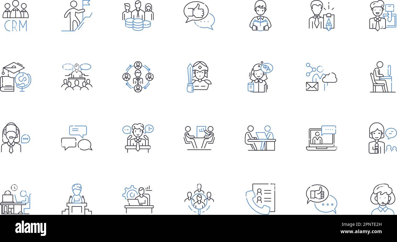 Co-worker line icons collection. Collaboration, Support, Trust ...