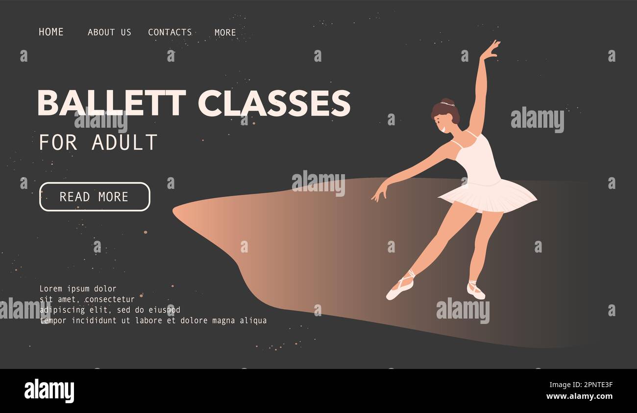 Classic Ballet Dancer Landing Page Template Stock Vector Image & Art ...