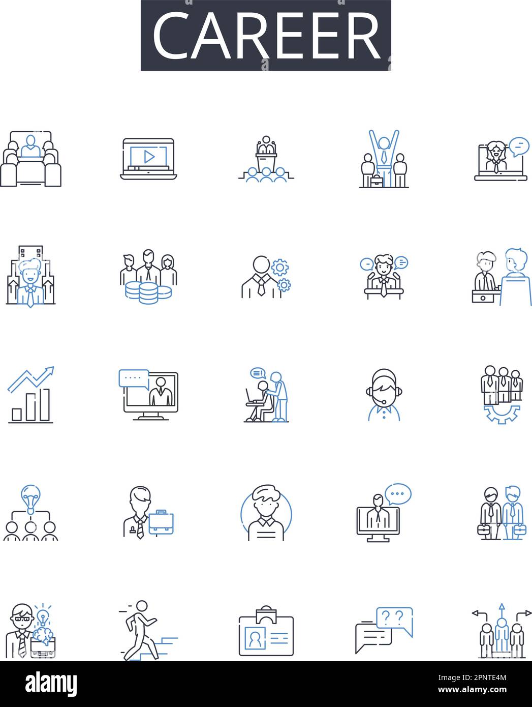 Career line icons collection. Job, Profession, Employment, Occupation ...