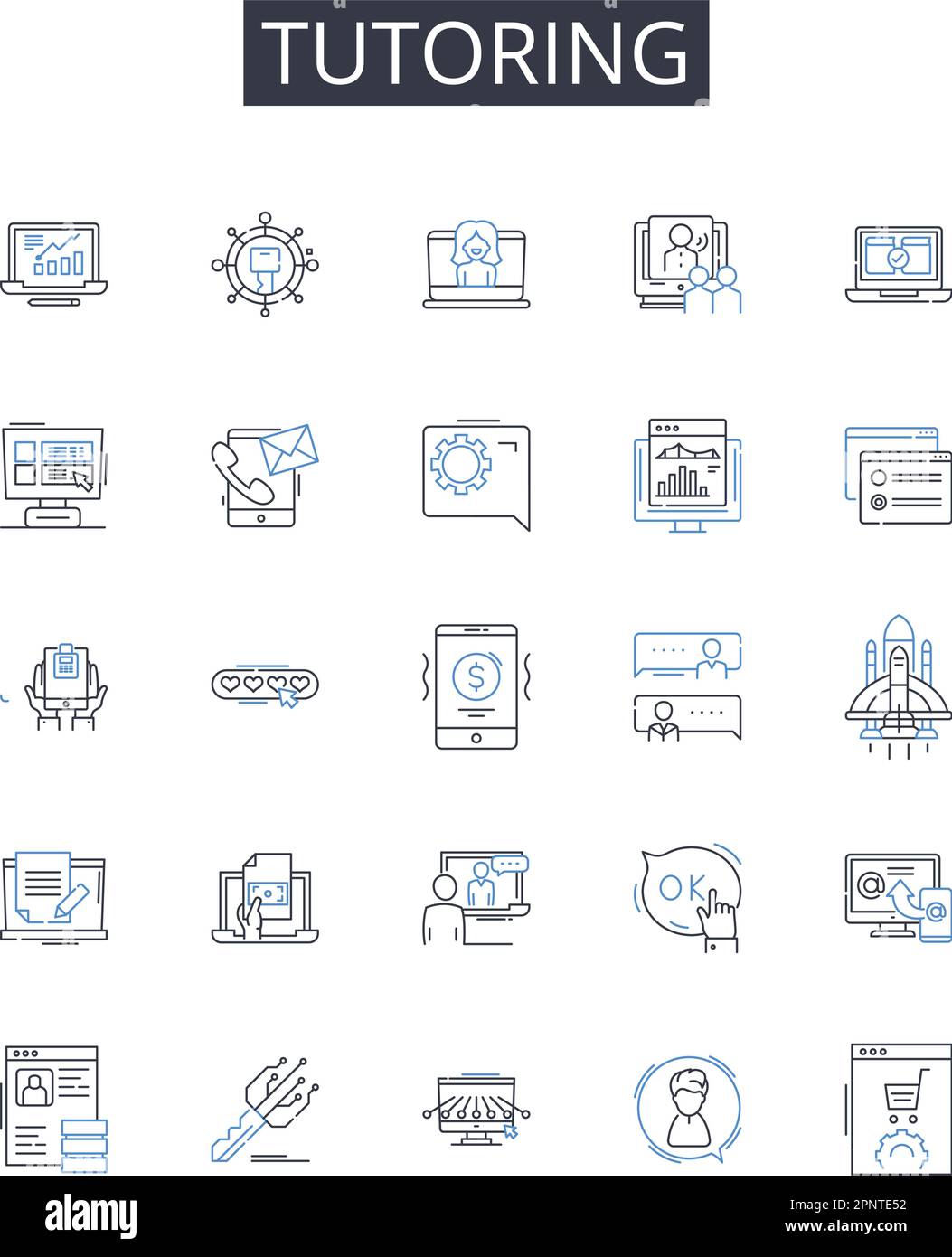 Tutoring line icons collection. Coaching, Mentoring, Advising ...