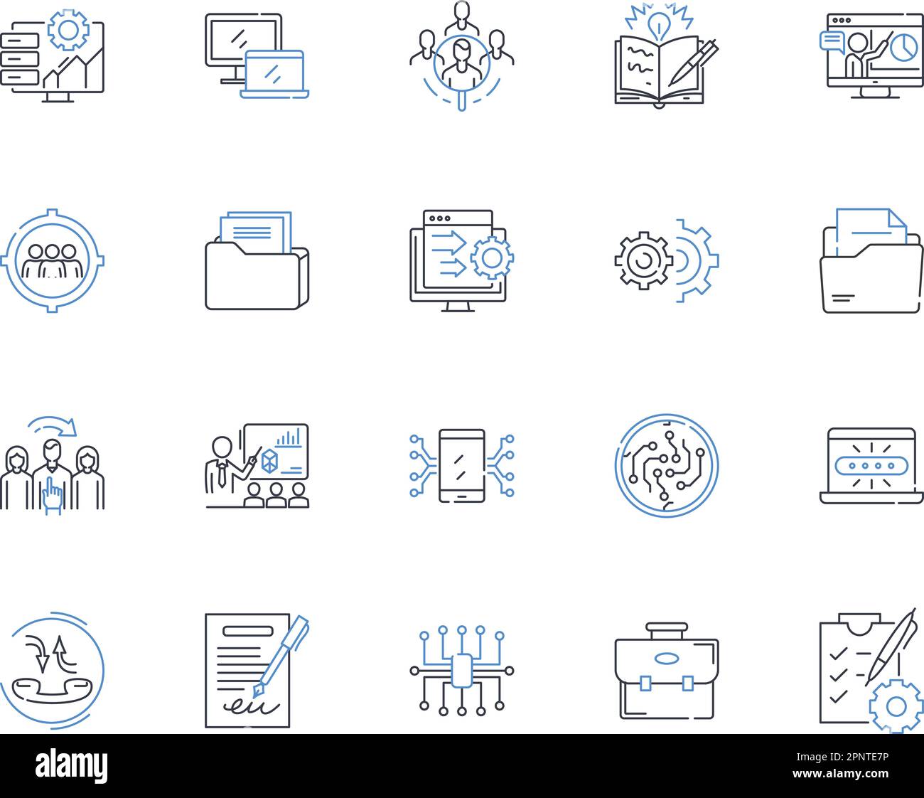 Corporate education line icons collection. Training, Workshops, Seminars, Learning, Development ...