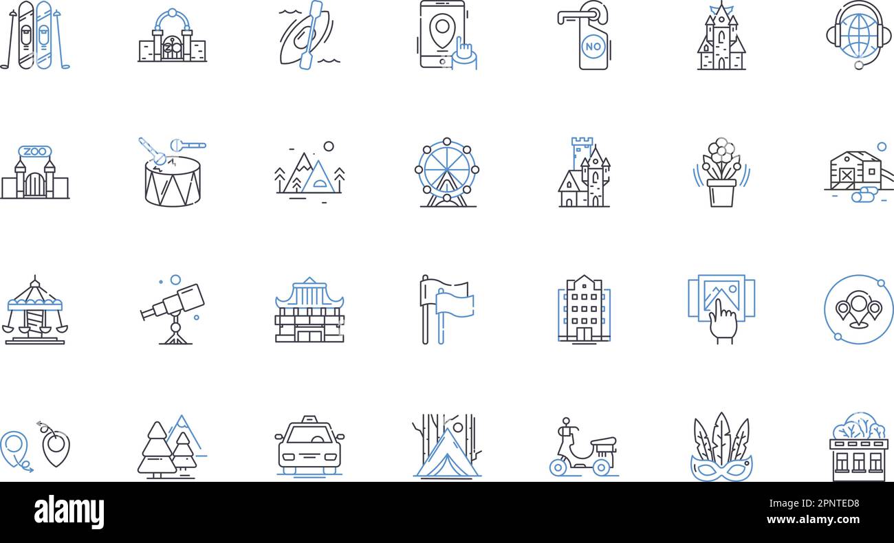 Foreign venture line icons collection. Globalization, Profit, Expansion ...