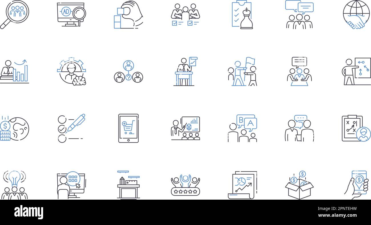 Enterprise line icons collection. Ambition, Leadership, Innovation ...