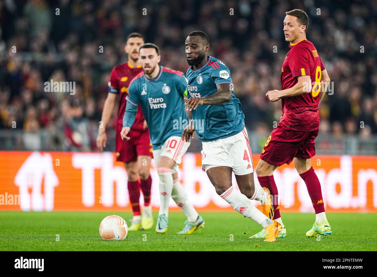 Rome, Italy. 20th Apr, 2023. Rome - Lutsharel Geertruida of Feyenoord during the match between ...