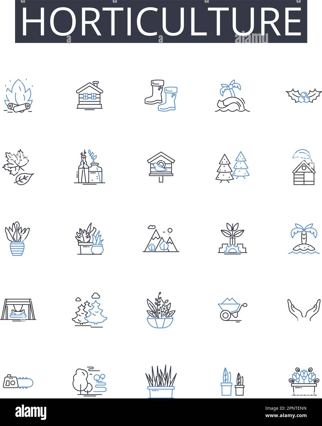 Horticulture line icons collection. Gardening, Cultivation, Agronomy ...