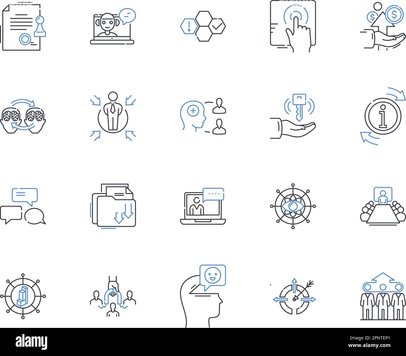 Venture cooperations line icons collection. Partnership, Synergy ...