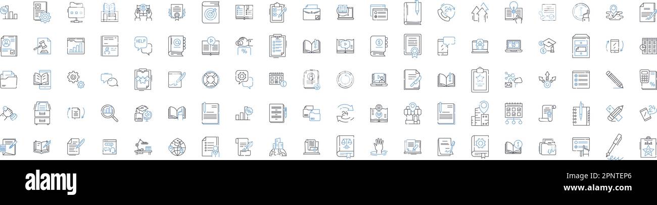 Learning aids line icons collection. Flashcards, Whiteboard, Audio ...