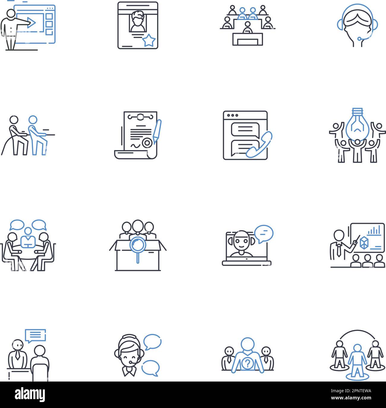 Intercultural communication line icons collection. Diversity ...