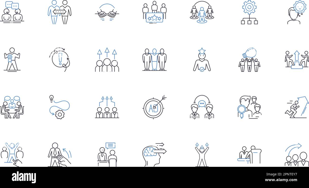 Employee guidance line icons collection. Mentorship, Coaching ...