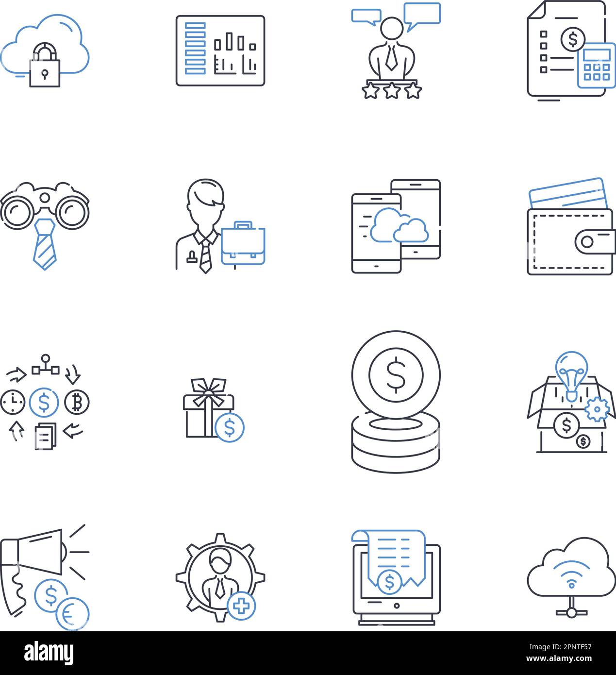 Expenditure management line icons collection. Budgeting, Costing ...