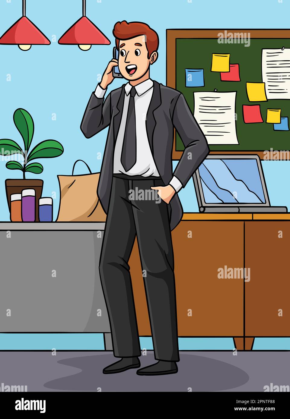 Entrepreneur Man Colored Cartoon Illustration Stock Vector Image & Art ...