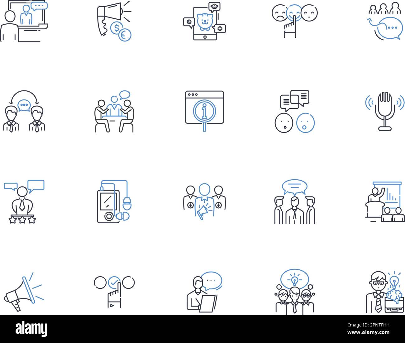 Pronunciation line icons collection. Articulation, Accent, Diction ...