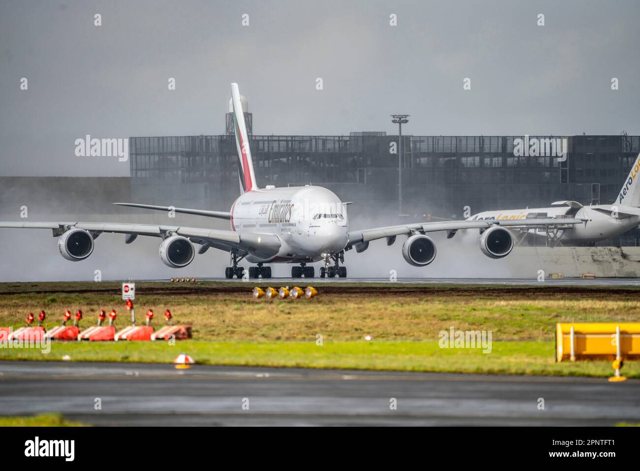 Emirates Airbus A380, Runway West, Frankfurt Airport, FRA, Hesse ...