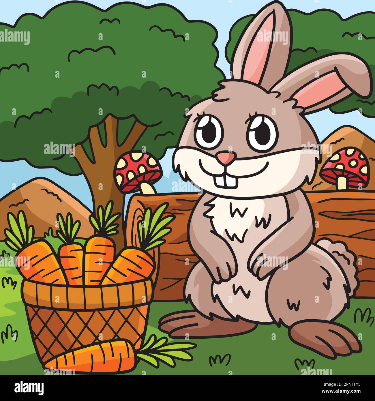 Rabbit Animal Colored Cartoon Illustration Stock Vector Image & Art - Alamy