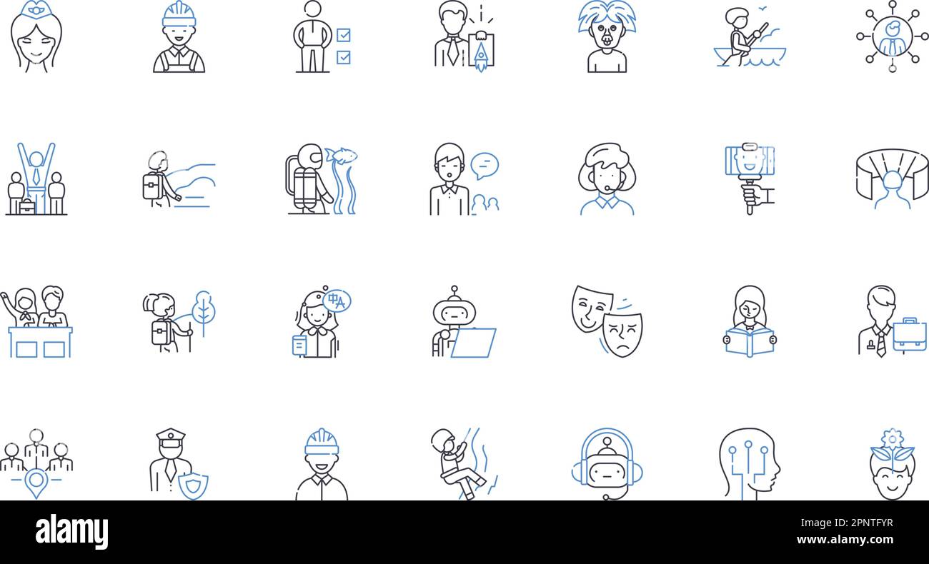 Reflections line icons collection. Pondering, Contemplation, Meditative ...