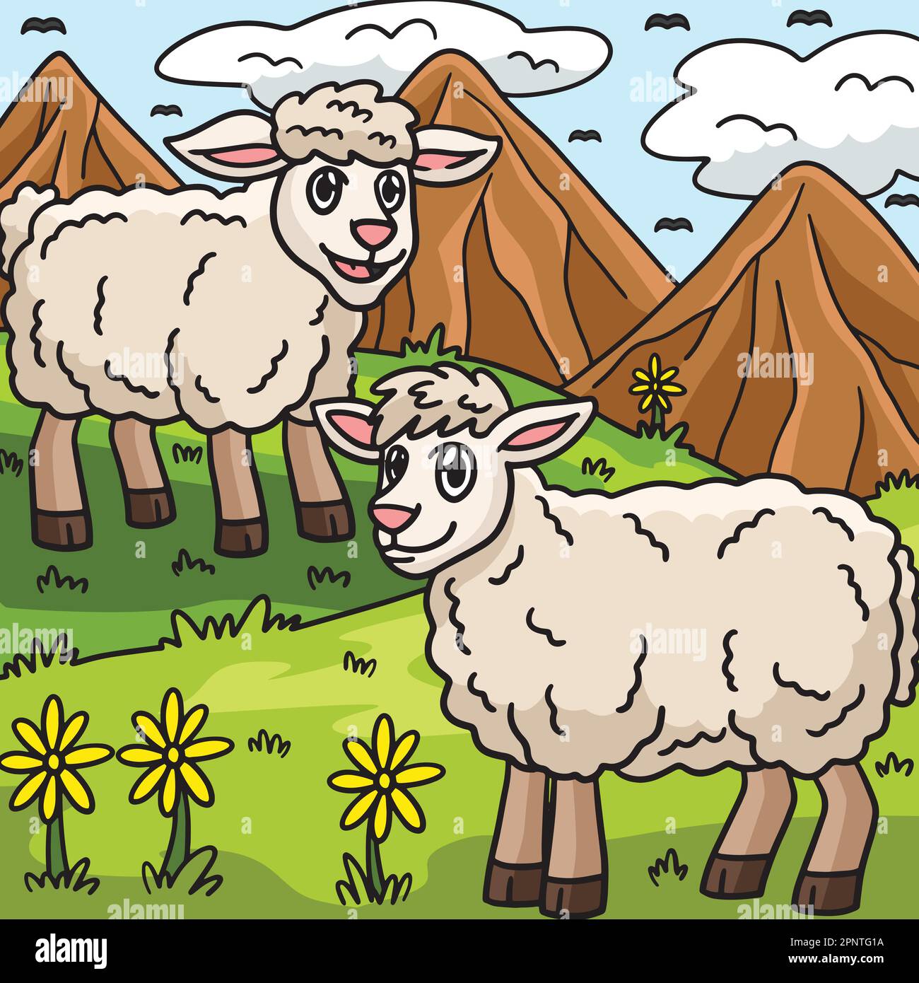 Sheep Animal Colored Cartoon Illustration Stock Vector Image & Art - Alamy