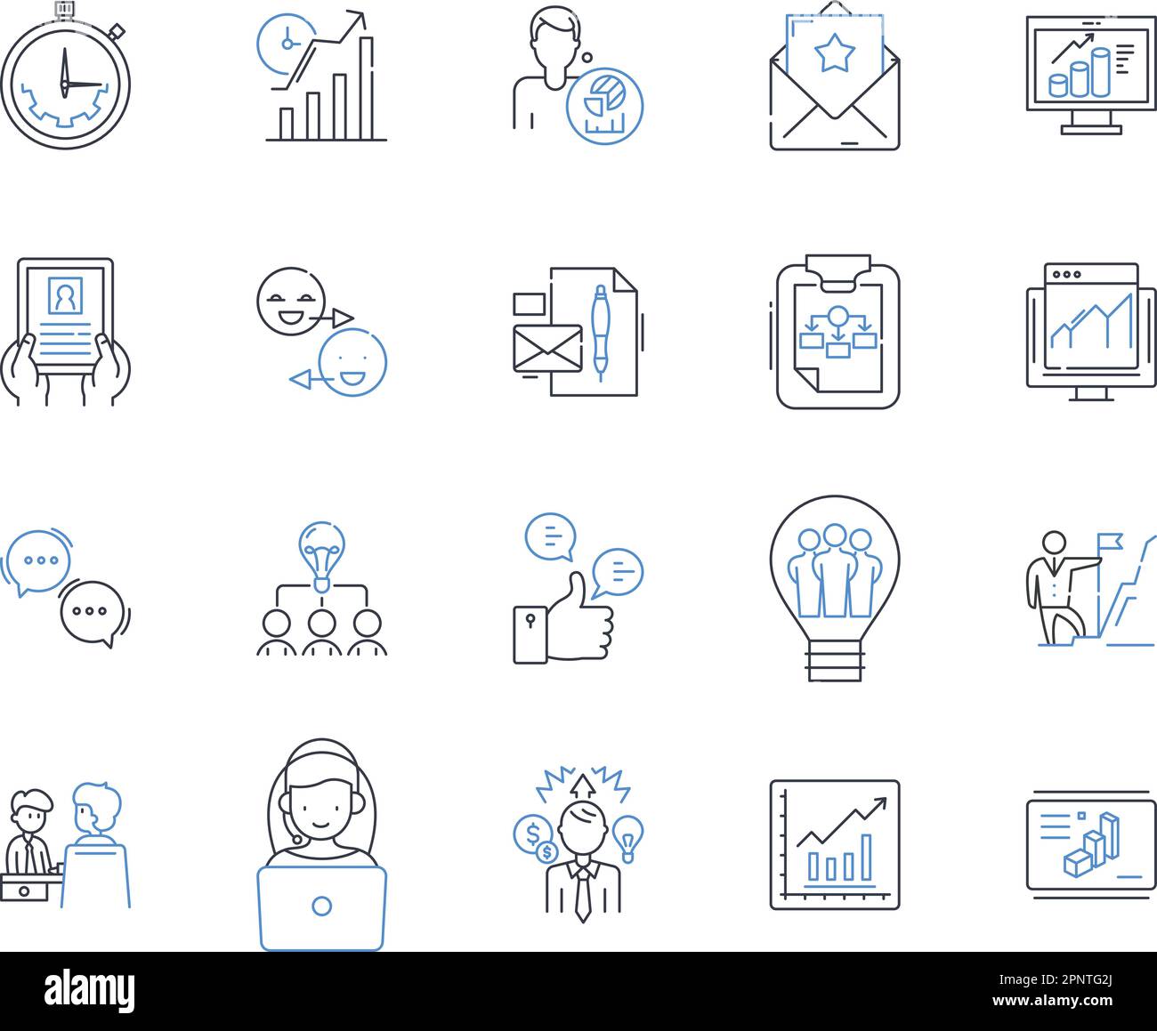 Risk management and mitigation line icons collection. Insurance ...