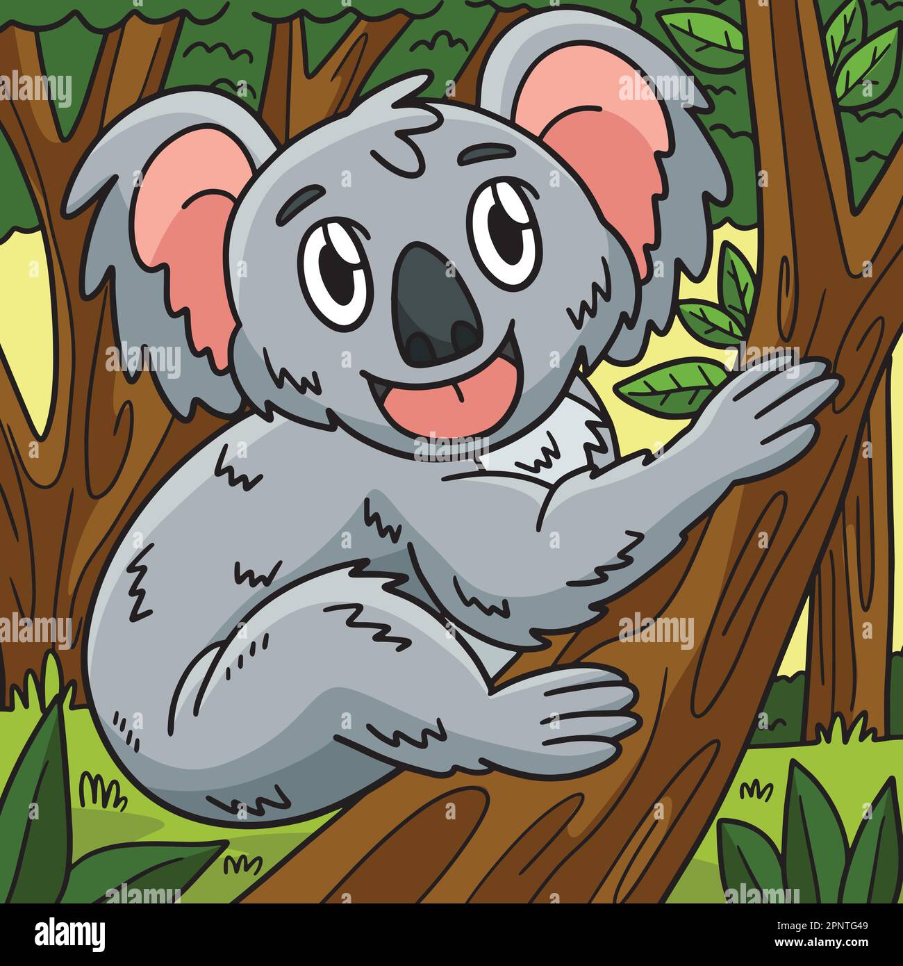 Koala Animal Colored Cartoon Illustration Stock Vector Image & Art - Alamy