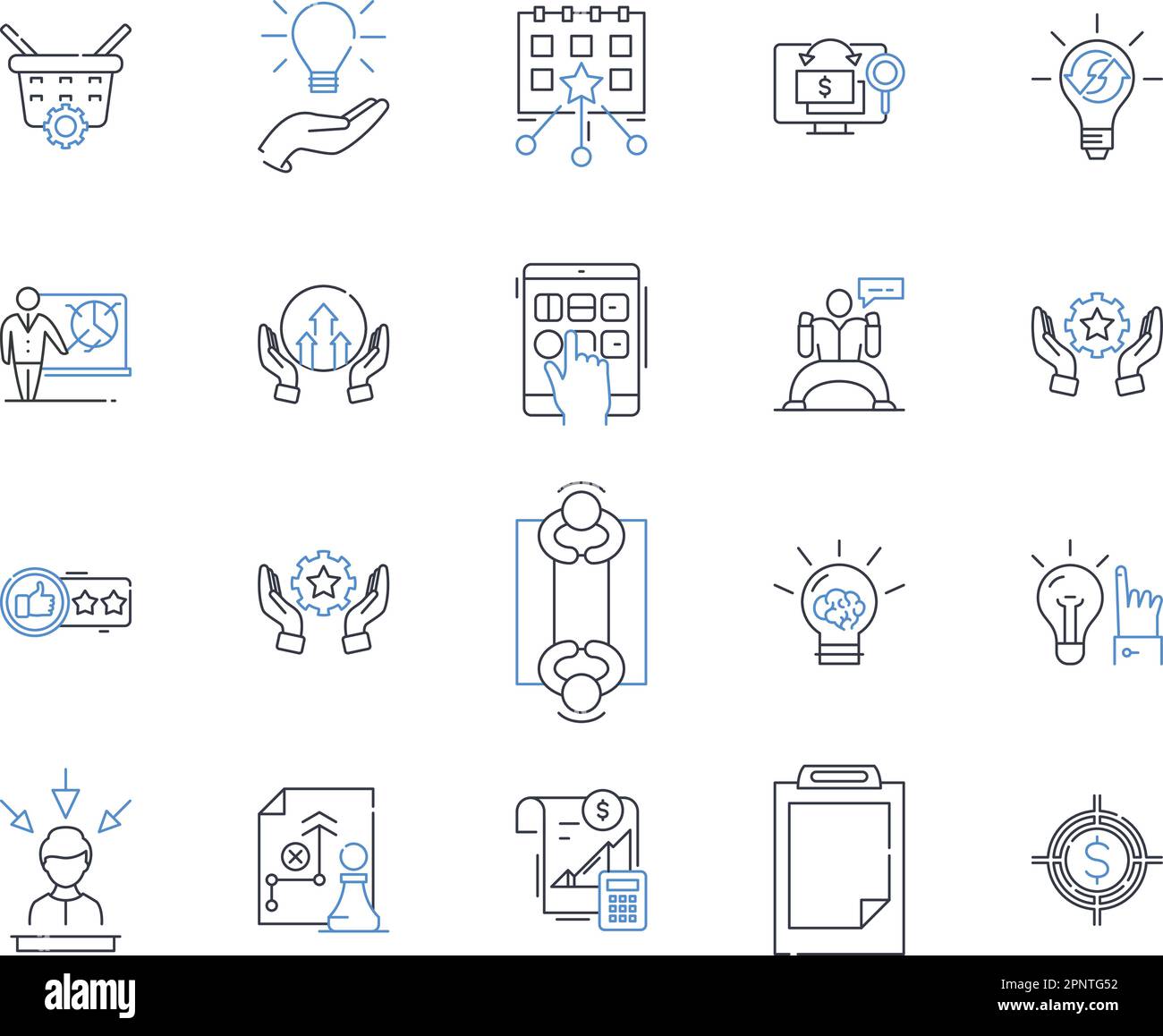 Collaboration and Cooperation line icons collection. Partnership, Synergy, Unity, Communication ...