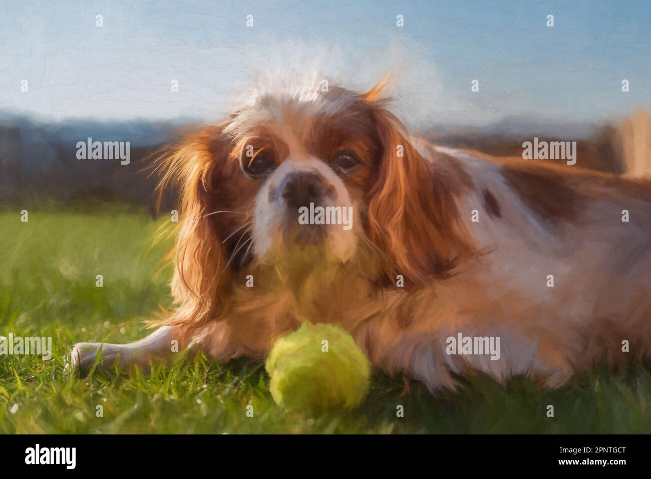 Digital painting of a closeup profile shot of a single isolated ...