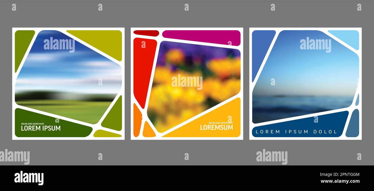 Collection of three creative geometric rounded polygon mask effects for ...