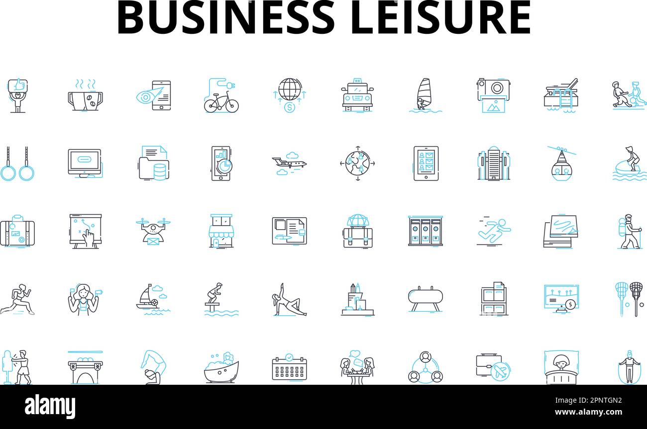 Business leisure linear icons set. Nerking, Entertainment, Team ...