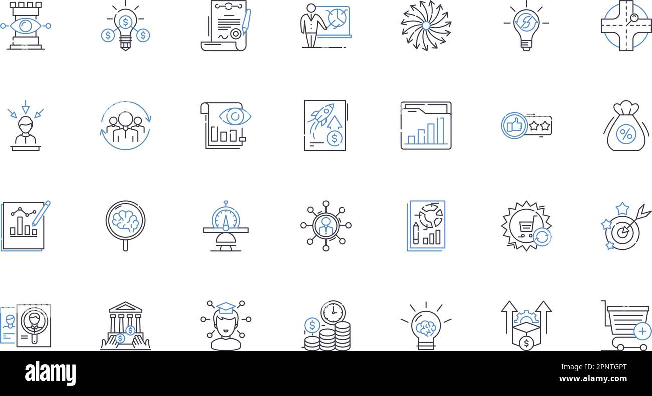 Automation Process Line Icons Collection Efficiency Productivity