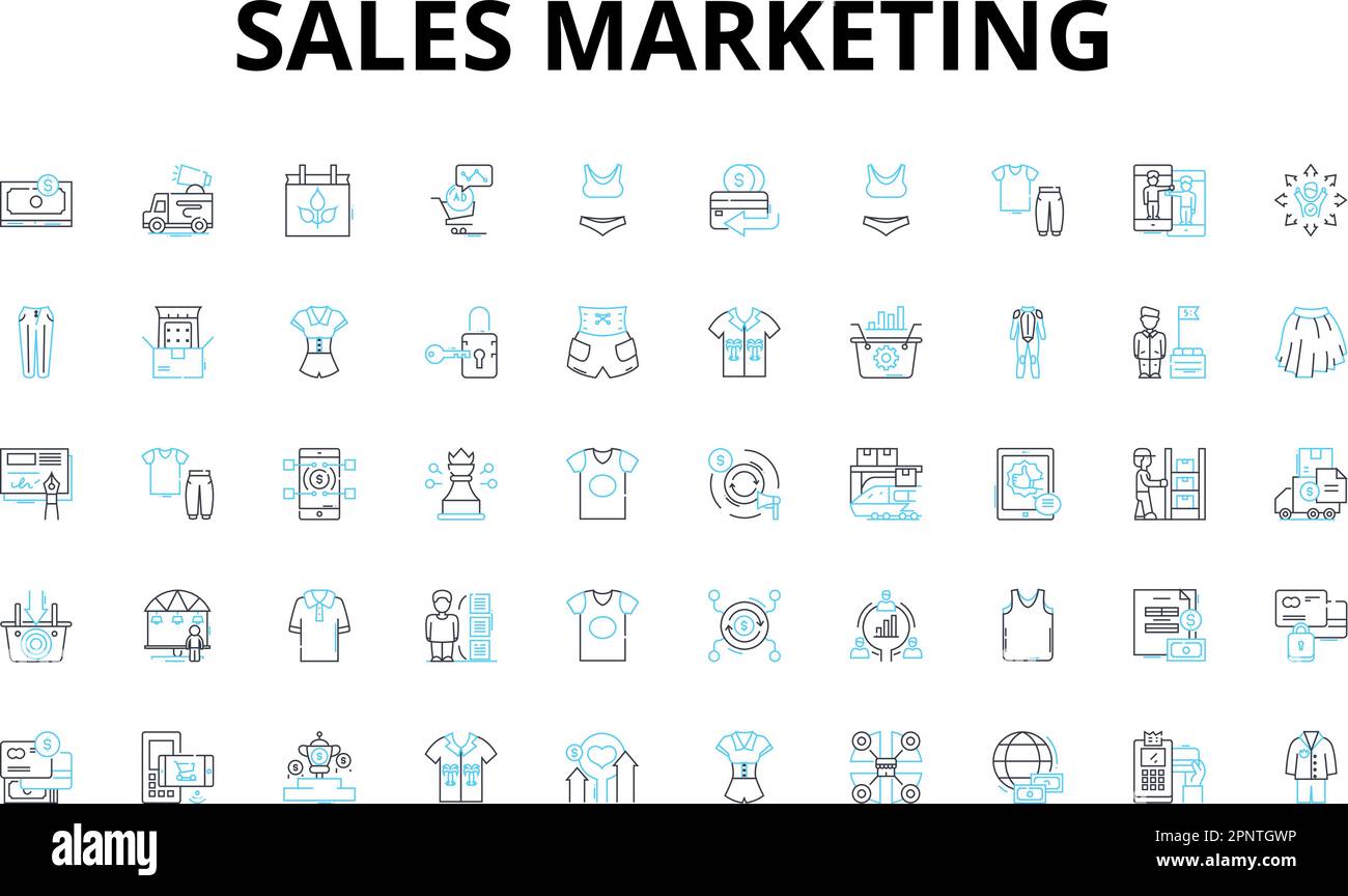 Sales marketing linear icons set. Advertising, Branding, Promotion ...