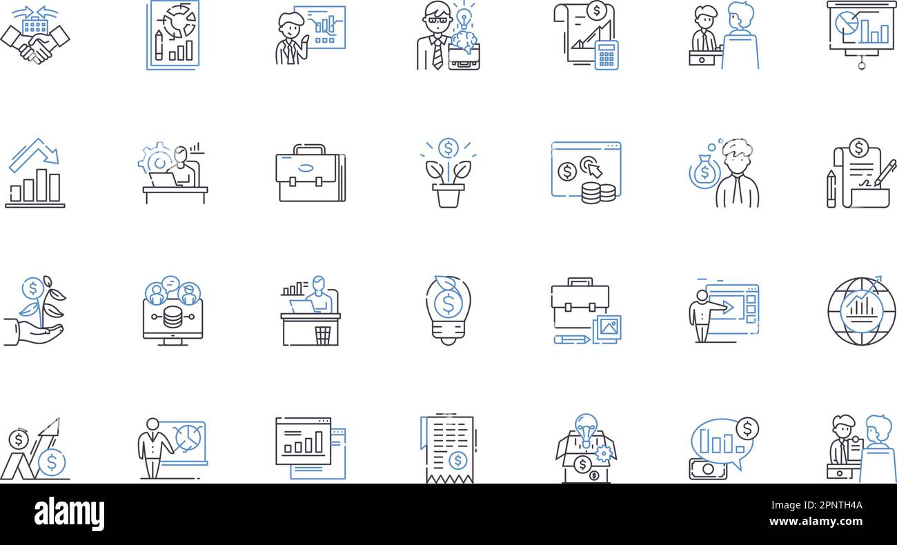 Financial Analysis Line Icons Collection Budgeting Forecasting