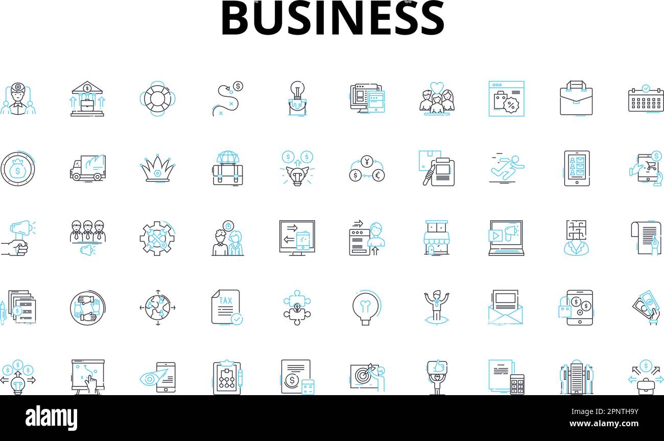Business linear icons set. Entrepreneurship, Innovation, Profitability ...