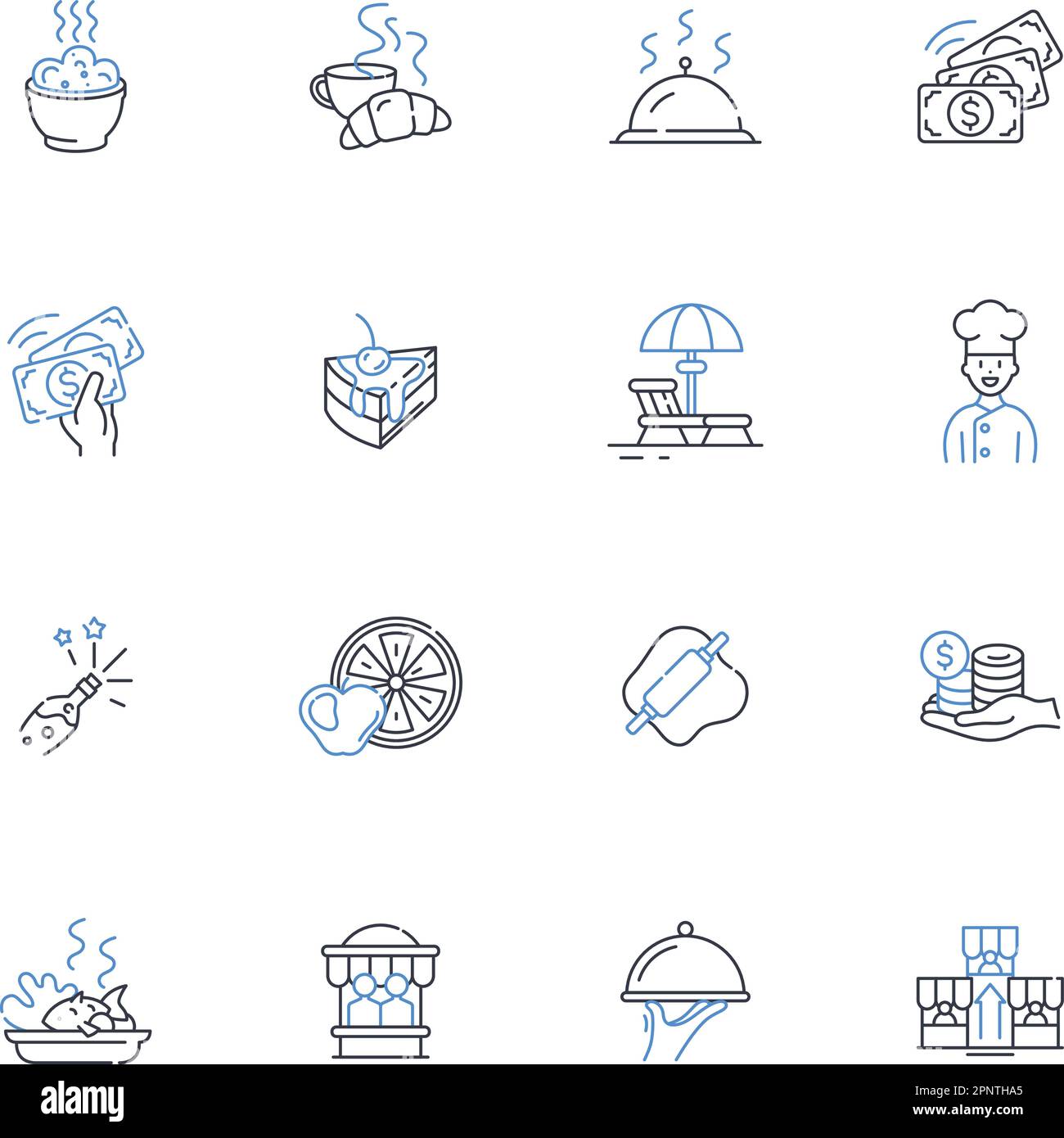 Espresso bar line icons collection. Coffee, Espresso, Cappuccino, Latte ...