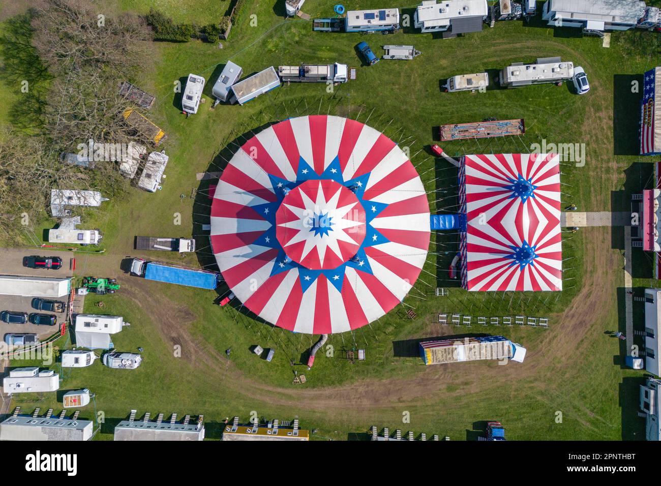 Aerial view of Circus Vegas in the Old Deer Park, Richmond, London, UK ...