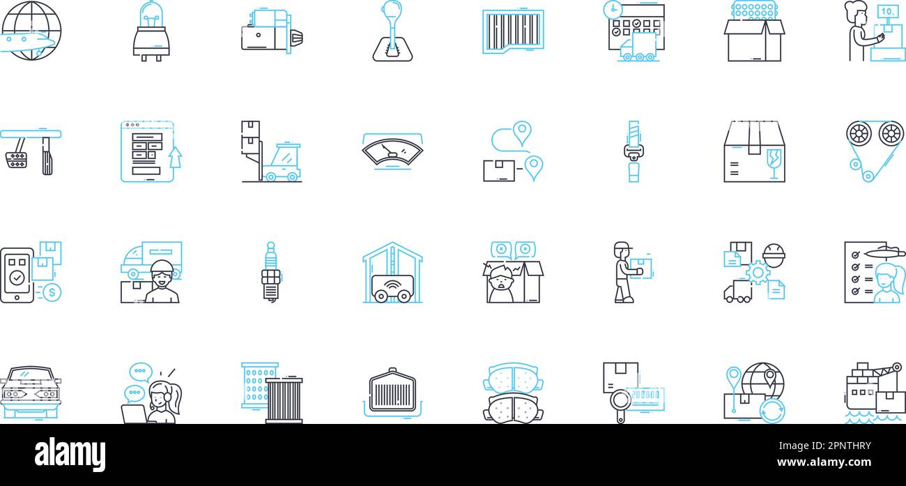 Refrigerated Trucks linear icons set. Icy, Chill, Cool, Freezing ...