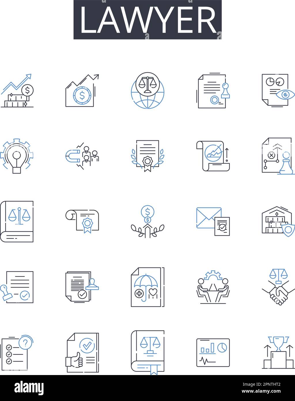 Lawyer line icons collection. Attorney-at-Law, Counselor-at-Law, Legal ...