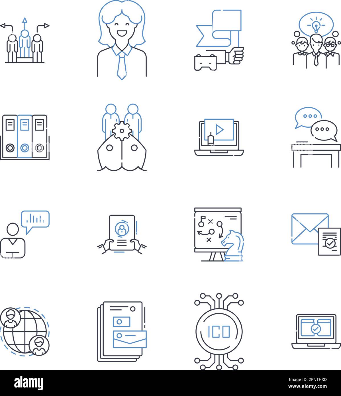 Market management line icons collection. Marketing, Strategy, Analytics ...